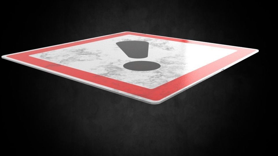 3D model Warning symbol VR / AR / low-poly | CGTrader