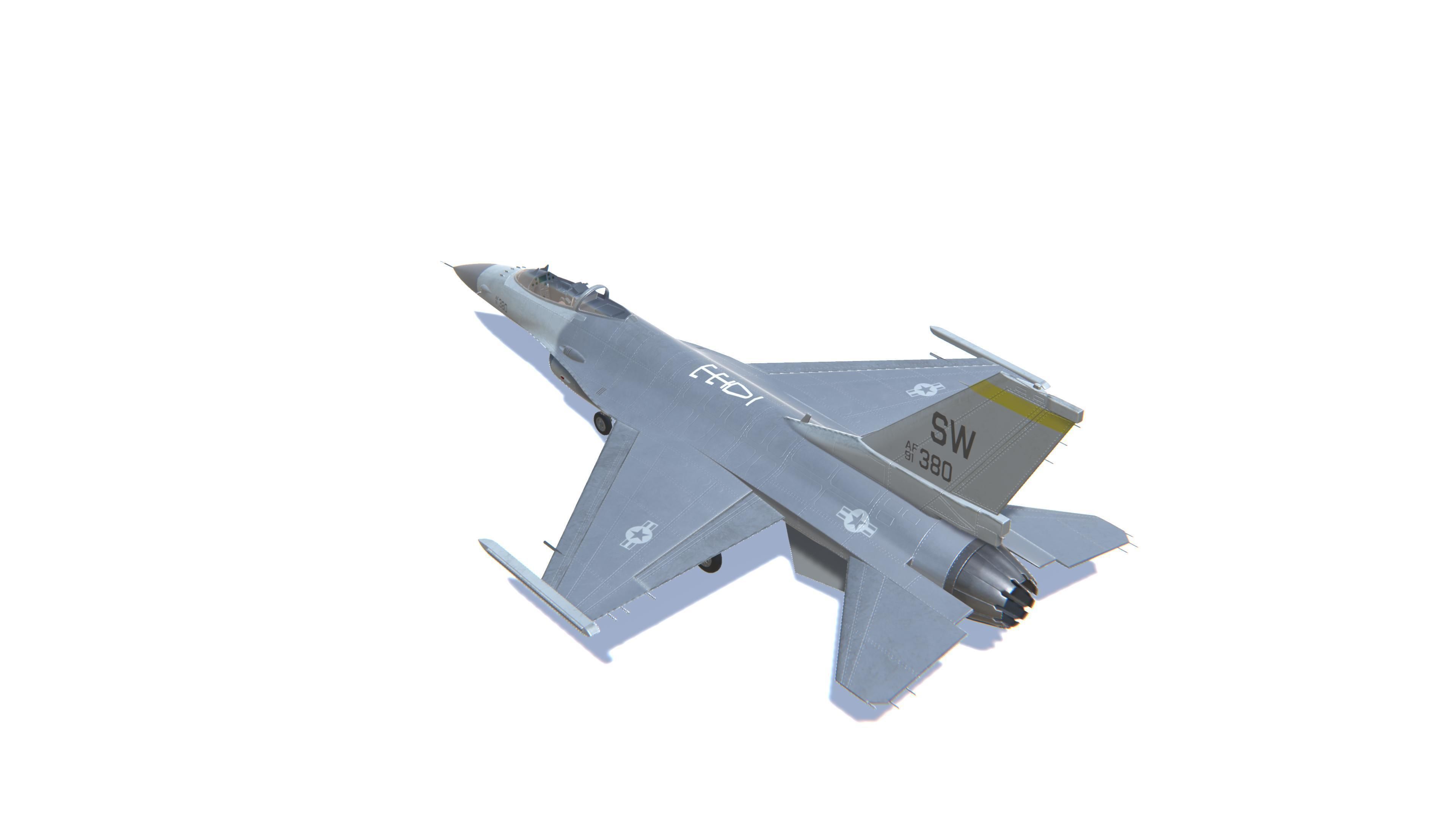 3D model F-16 Fighting Falcon Jet Fighter Aircraft VR / AR / low-poly ...