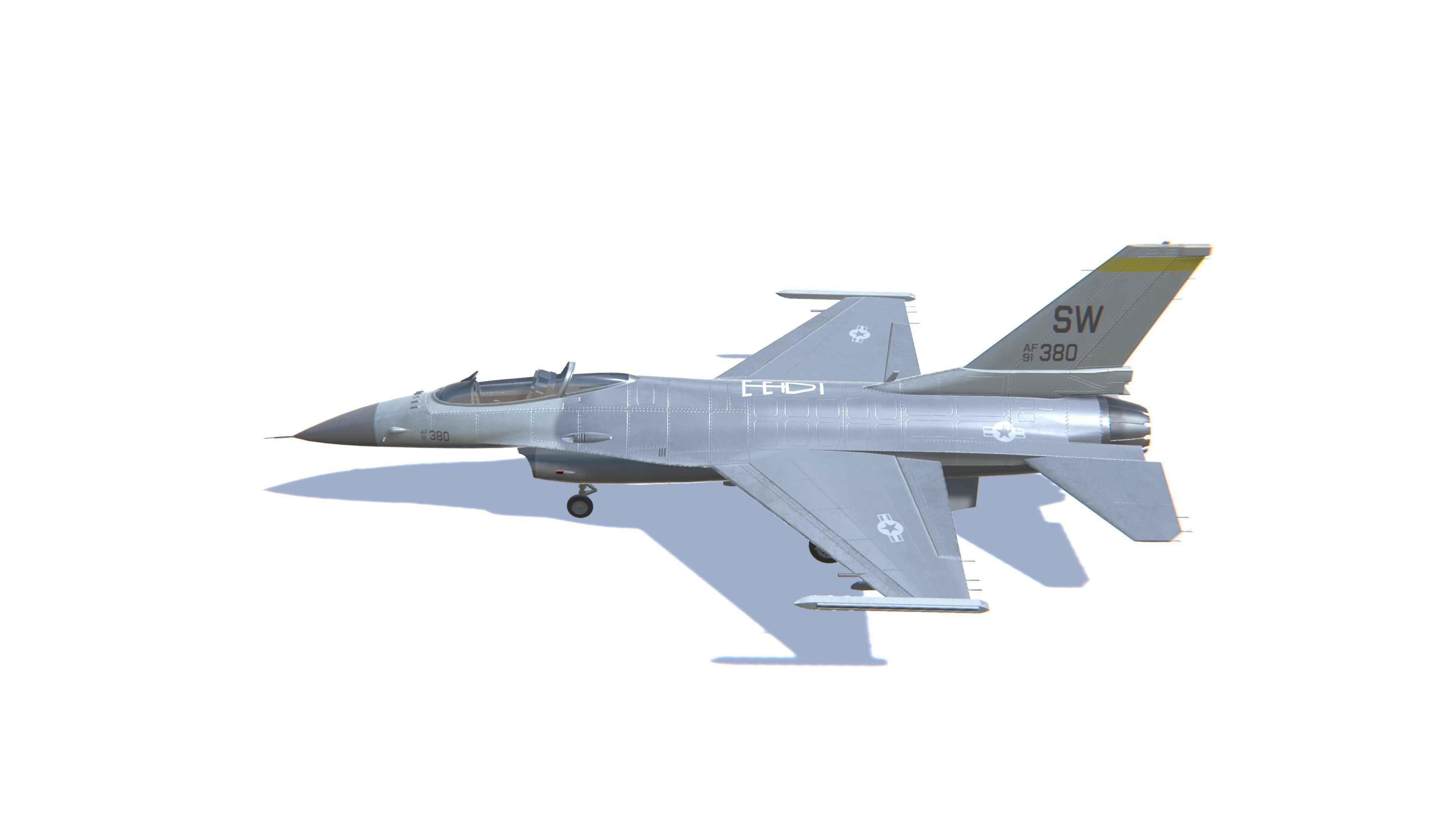 3D model F-16 Fighting Falcon Jet Fighter Aircraft VR / AR / low-poly ...