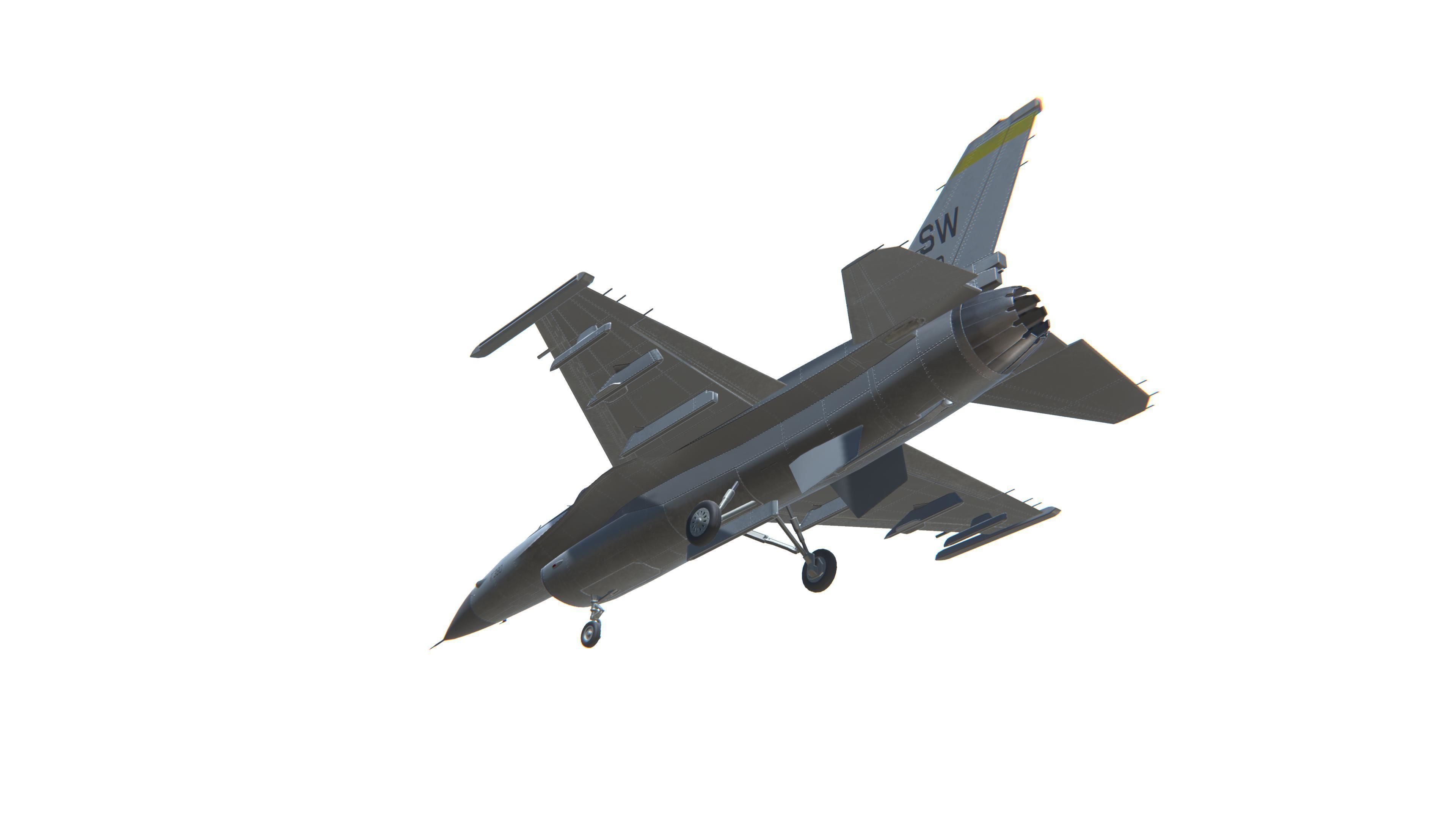3D model F-16 Fighting Falcon Jet Fighter Aircraft VR / AR / low-poly ...