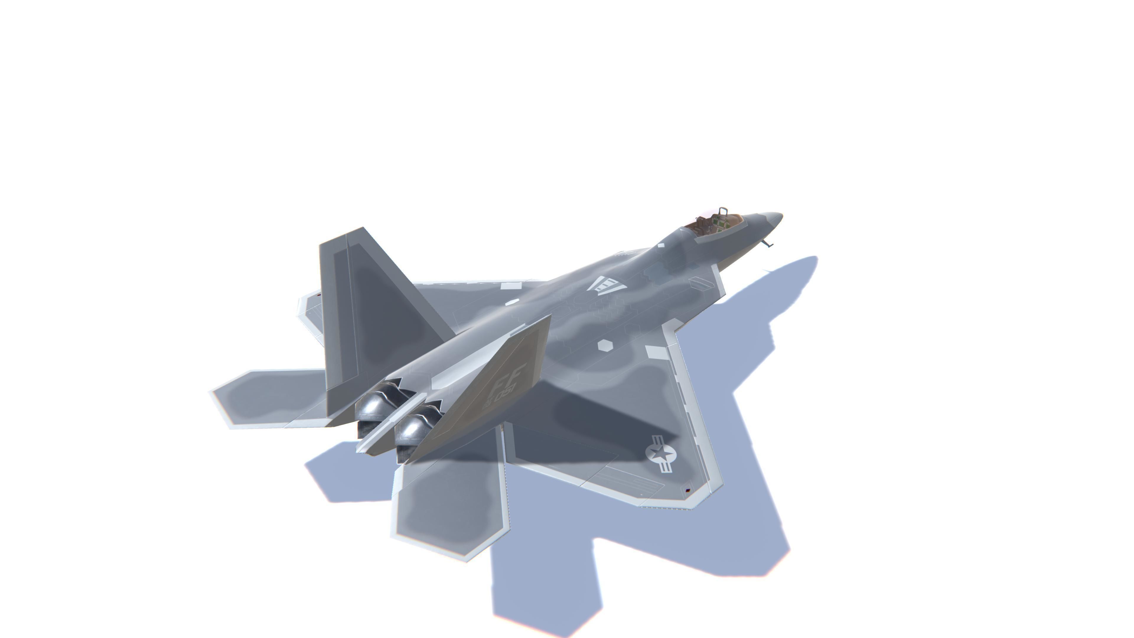 3D model F-22 Raptor Jet Fighter Aircraft VR / AR / low-poly | CGTrader