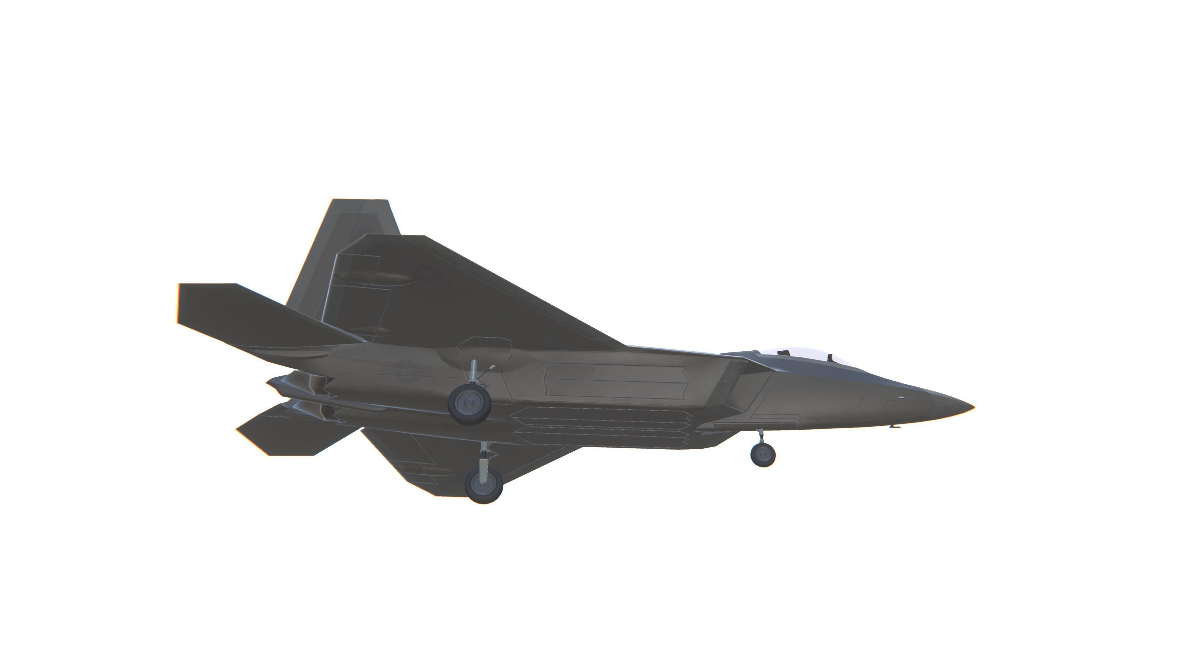 3D model F-22 Raptor Jet Fighter Aircraft VR / AR / low-poly | CGTrader