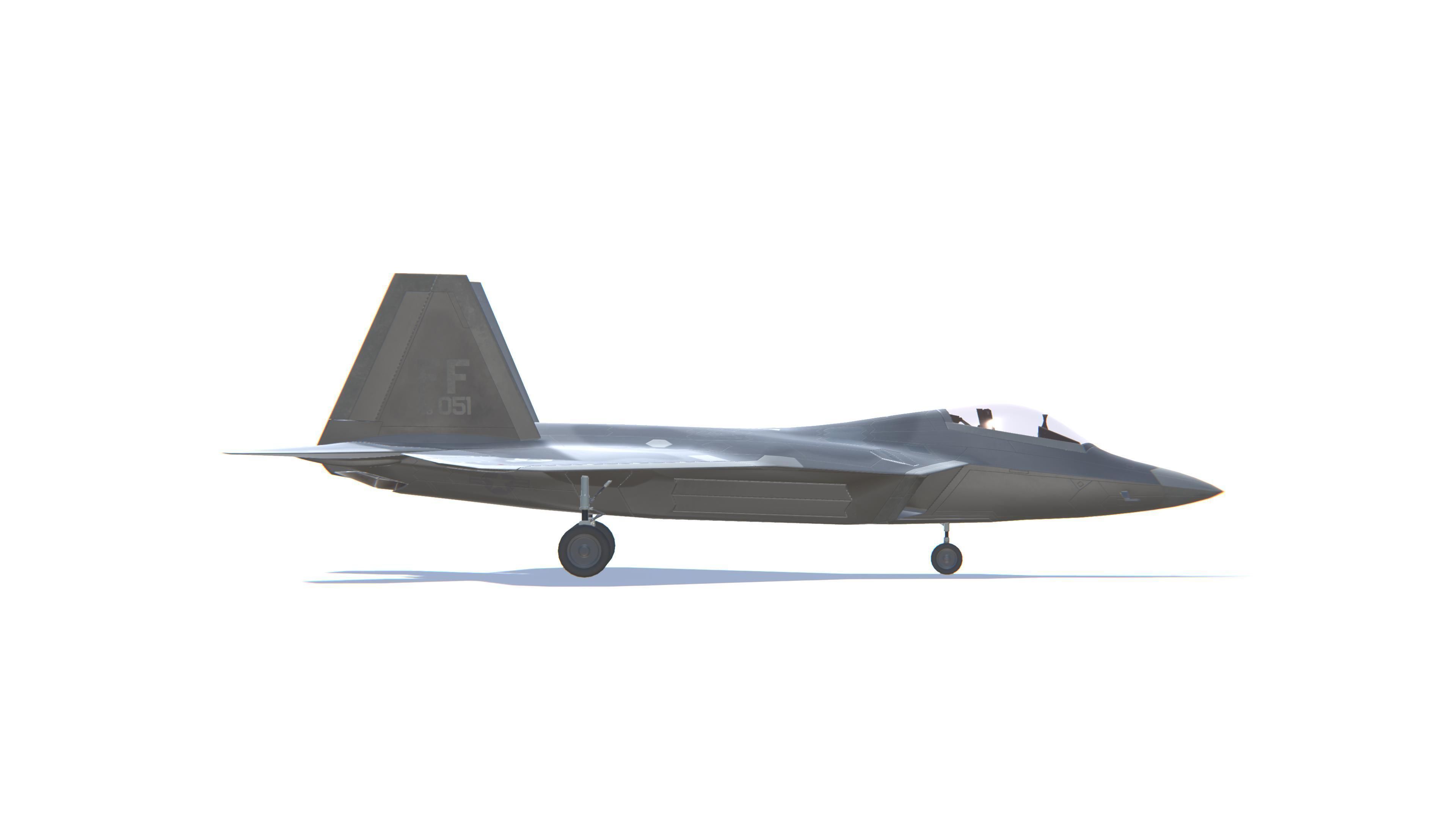 3D model F-22 Raptor Jet Fighter Aircraft VR / AR / low-poly | CGTrader