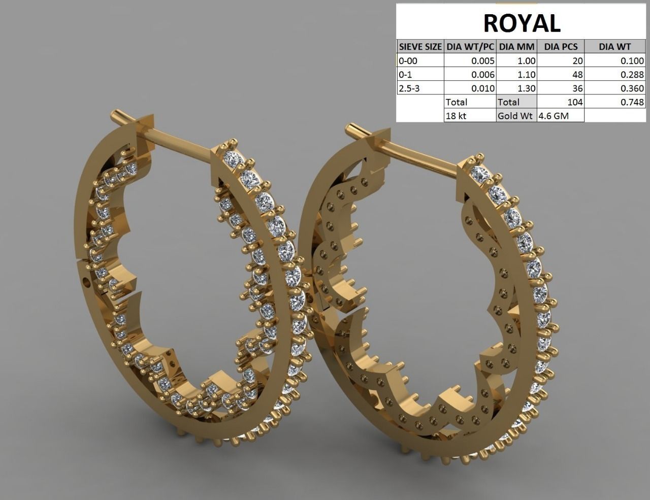 3D printable model Hanging Luxury diamond earing