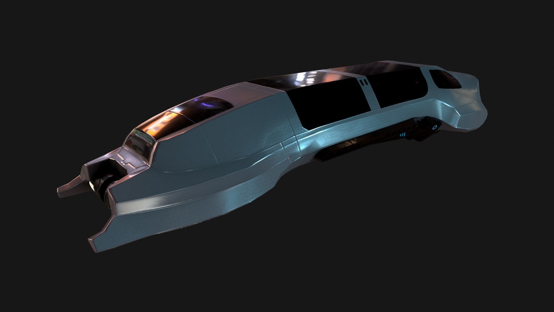 3D model Futuristic limousine transportation vehicle VR / AR / low-poly ...