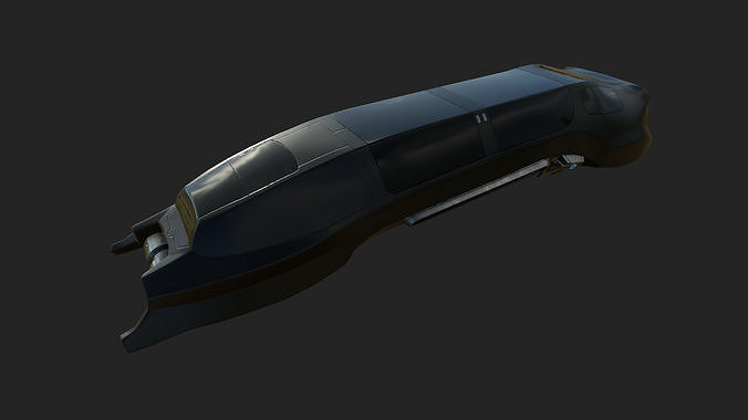 3D model Futuristic limousine transportation vehicle VR / AR / low-poly ...