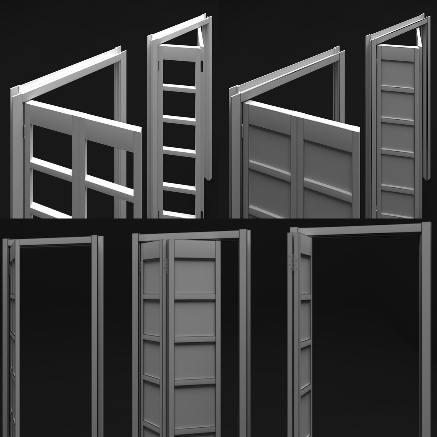 french door 3D model rigged | CGTrader