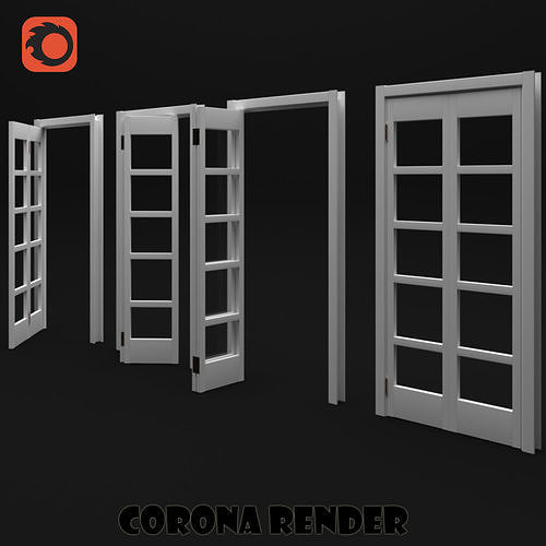 french door 3D model rigged | CGTrader