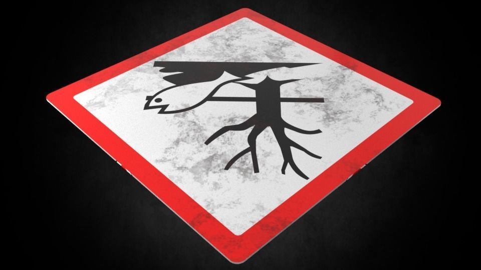 3D model Hazardous to the environment warning sign VR / AR / low-poly ...