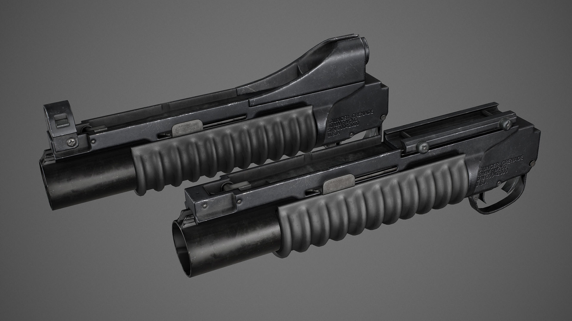 3D model PBR M203 Grenade Launcher VR / AR / low-poly | CGTrader