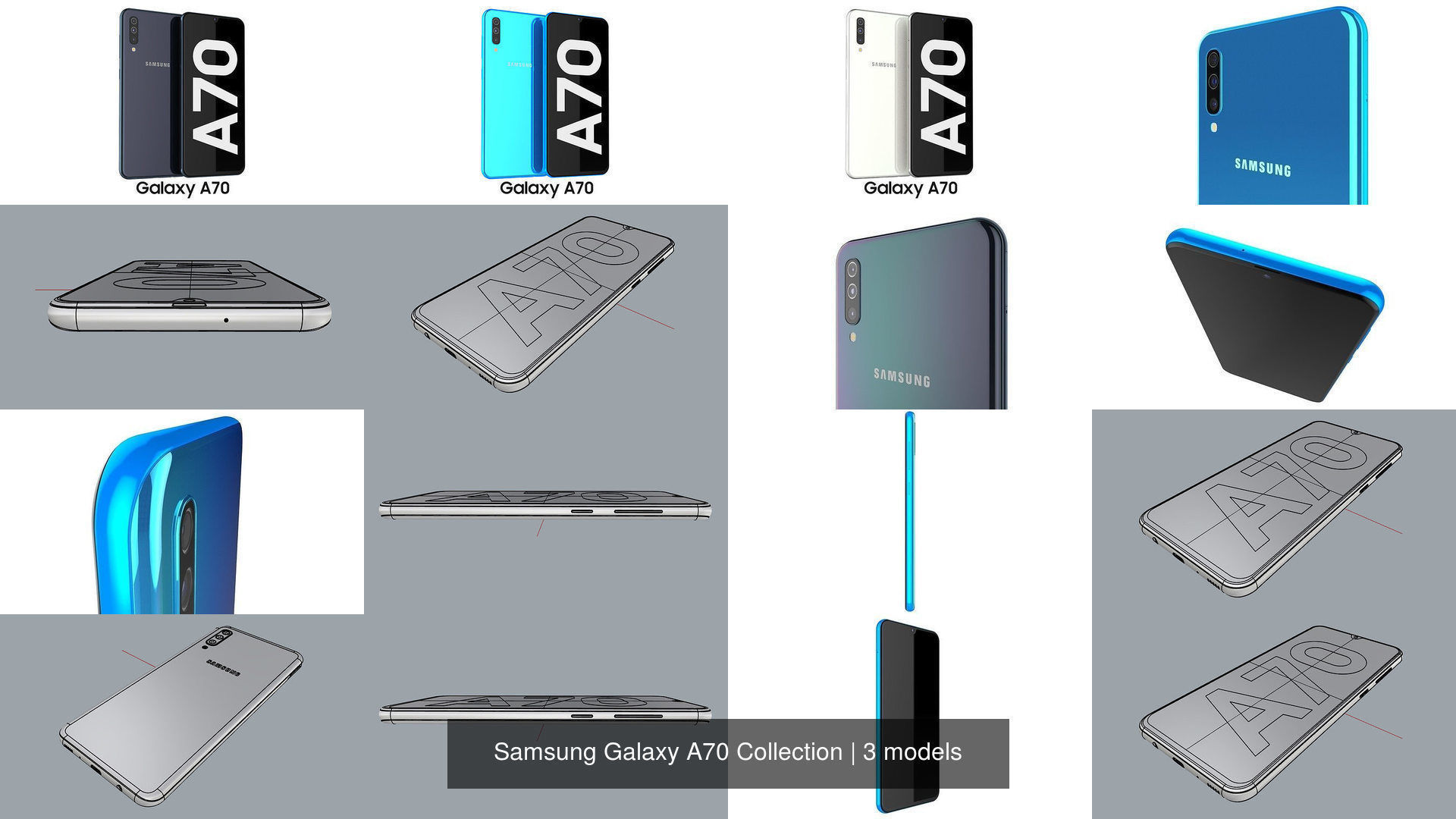 Samsung Galaxy A70 Collection | CGTrader