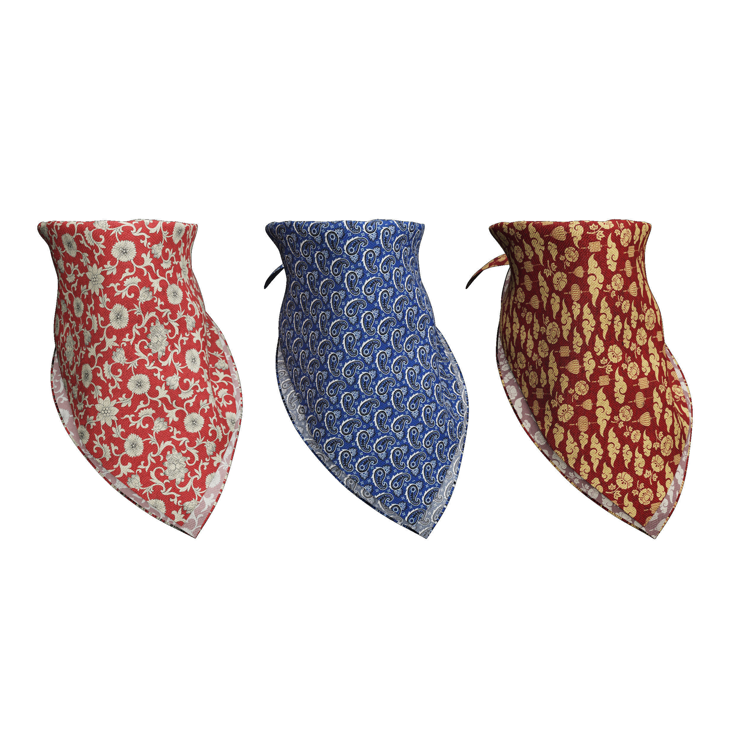 bandanas patterns 3D model | CGTrader