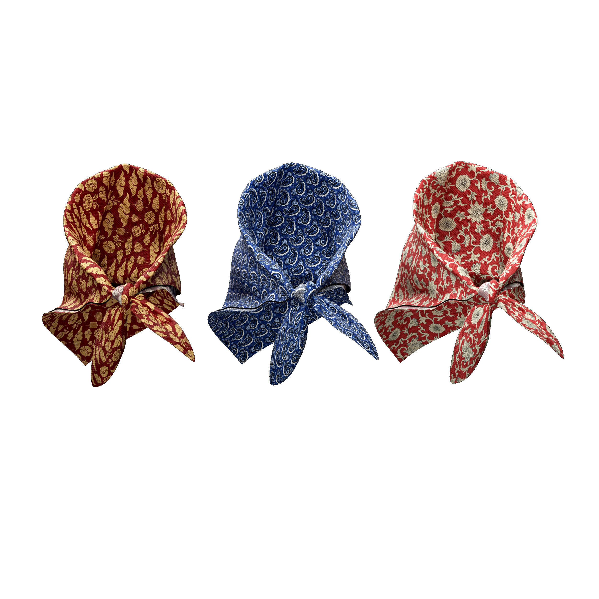 bandanas patterns 3D model | CGTrader