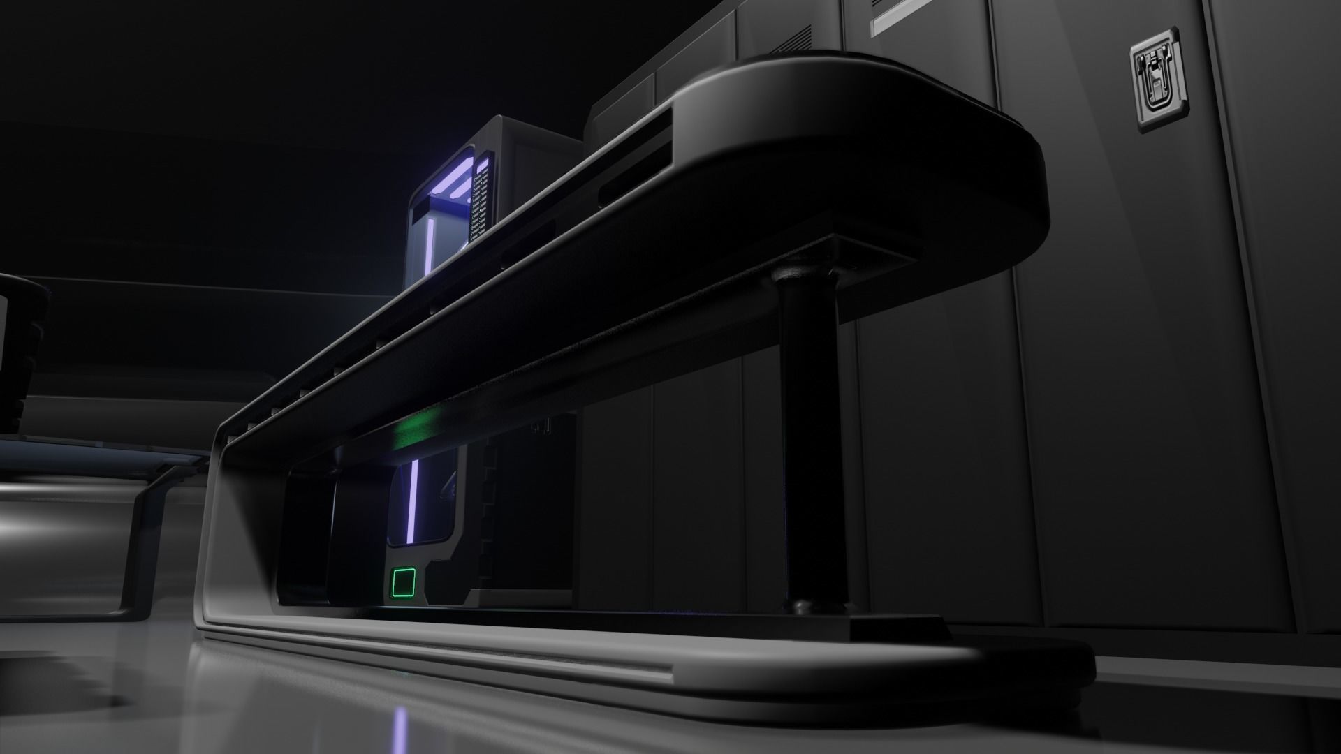 simple sci-fi interior props 3D model | CGTrader