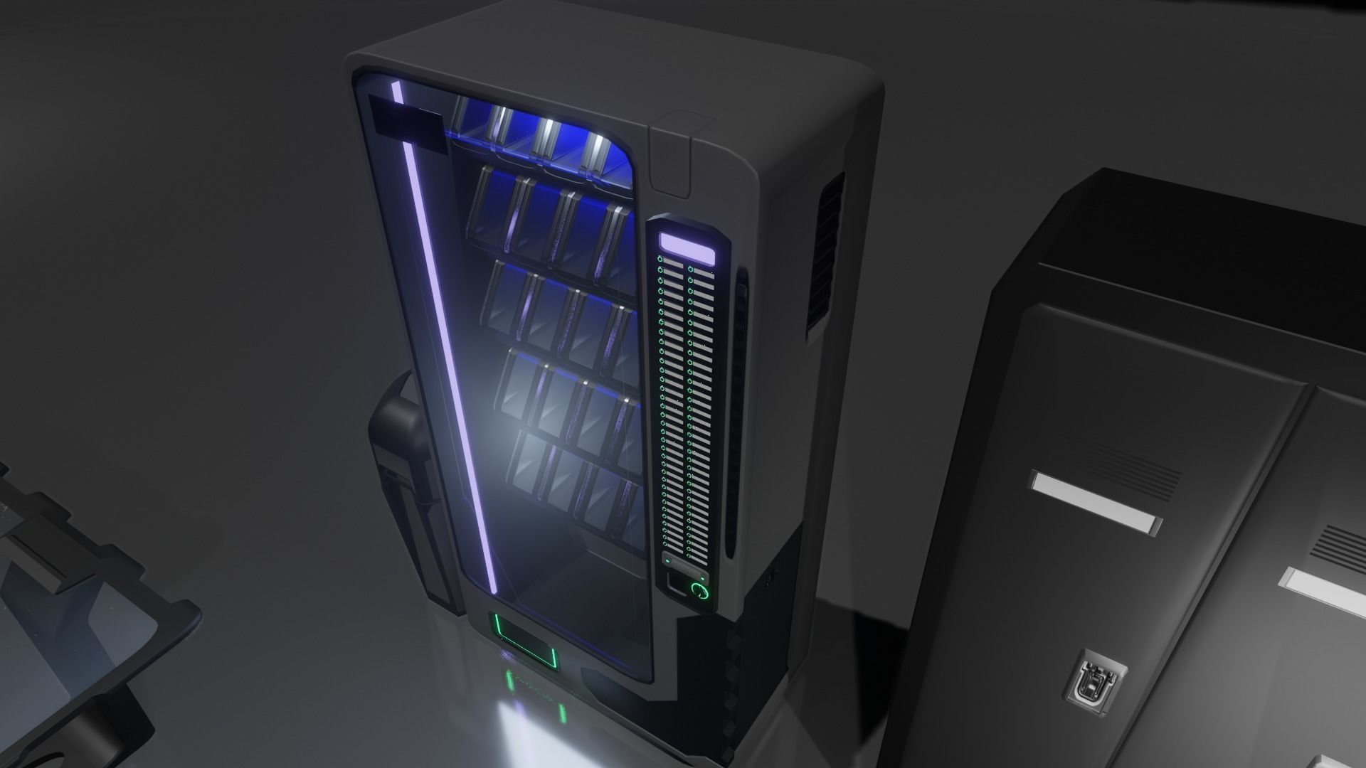 simple sci-fi interior props 3D model | CGTrader