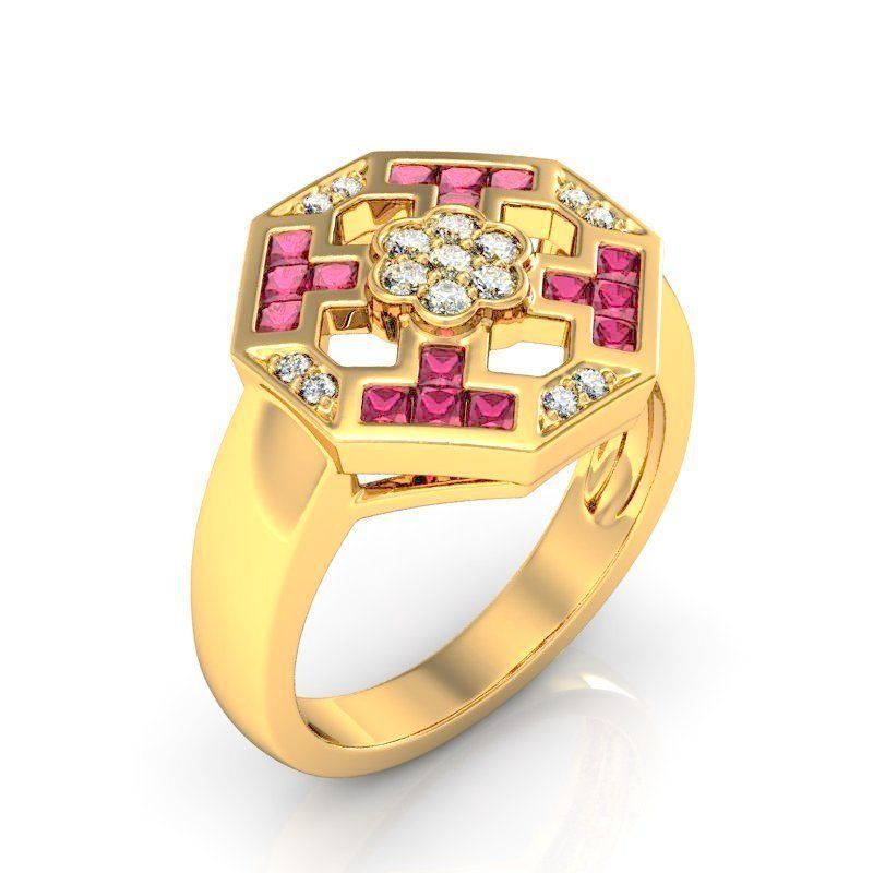 Ring Princess cut and round 3D model | CGTrader