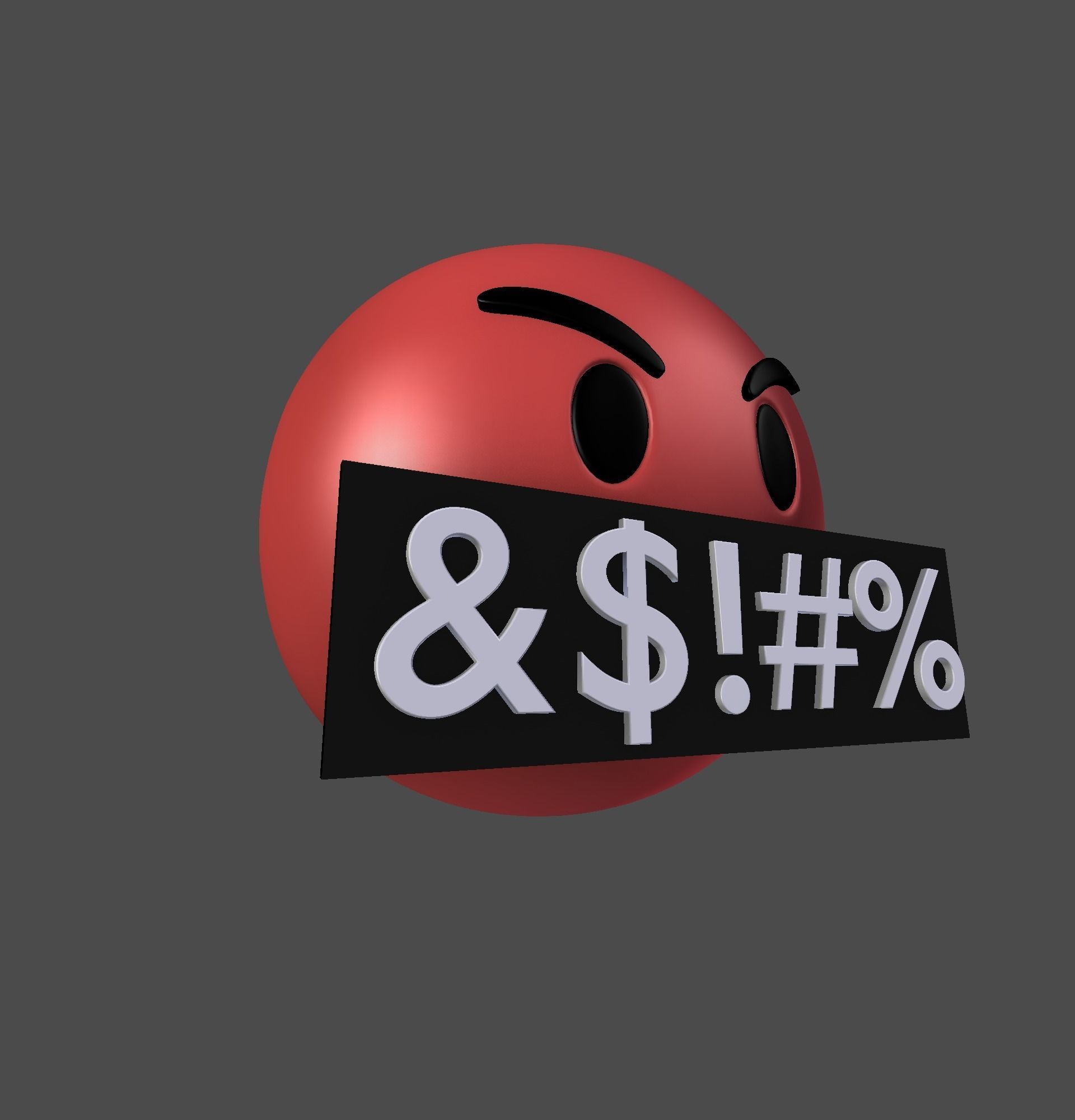 Emoji Rude Red 3D model | CGTrader