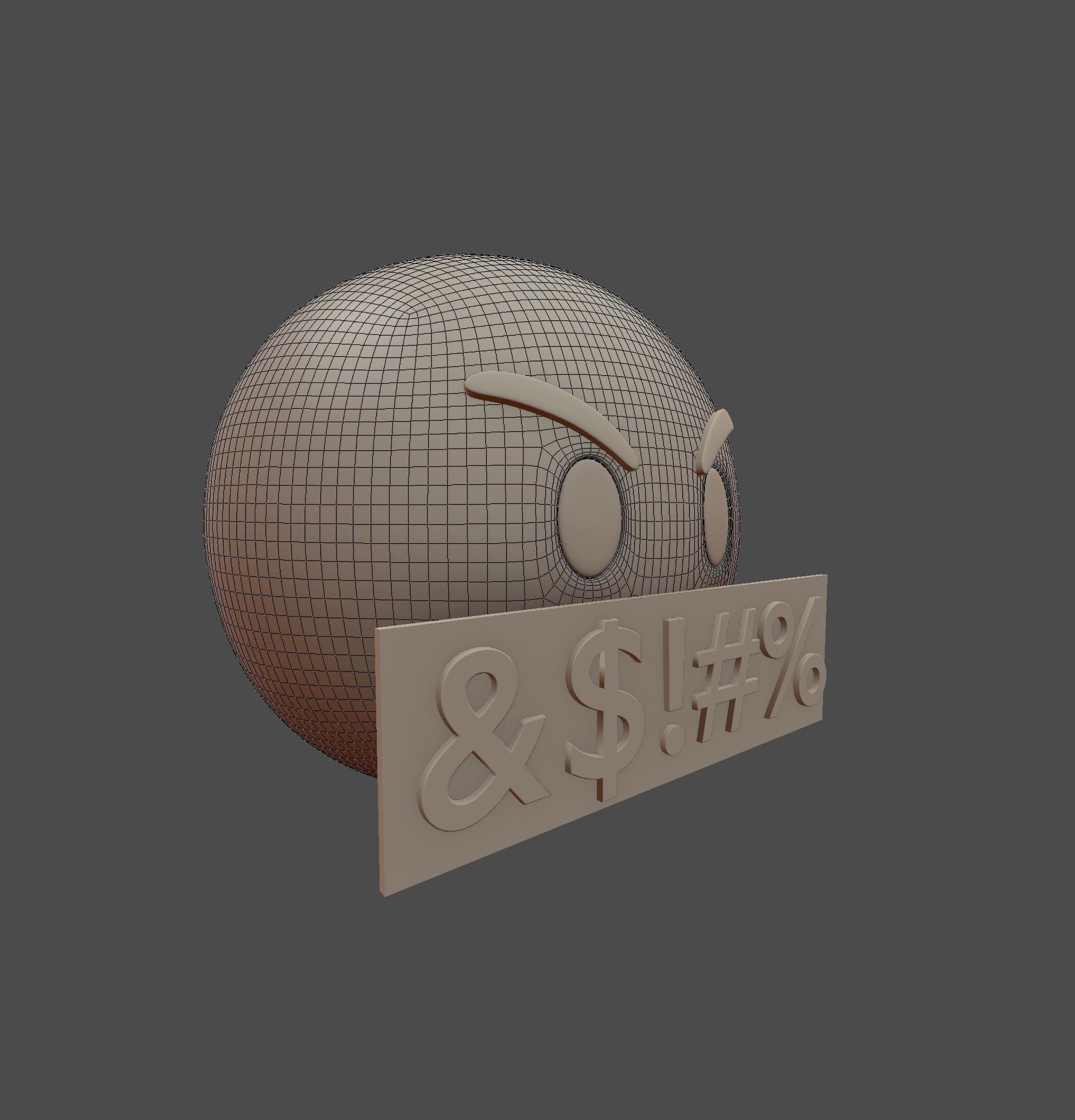 Emoji Rude Red 3D model | CGTrader