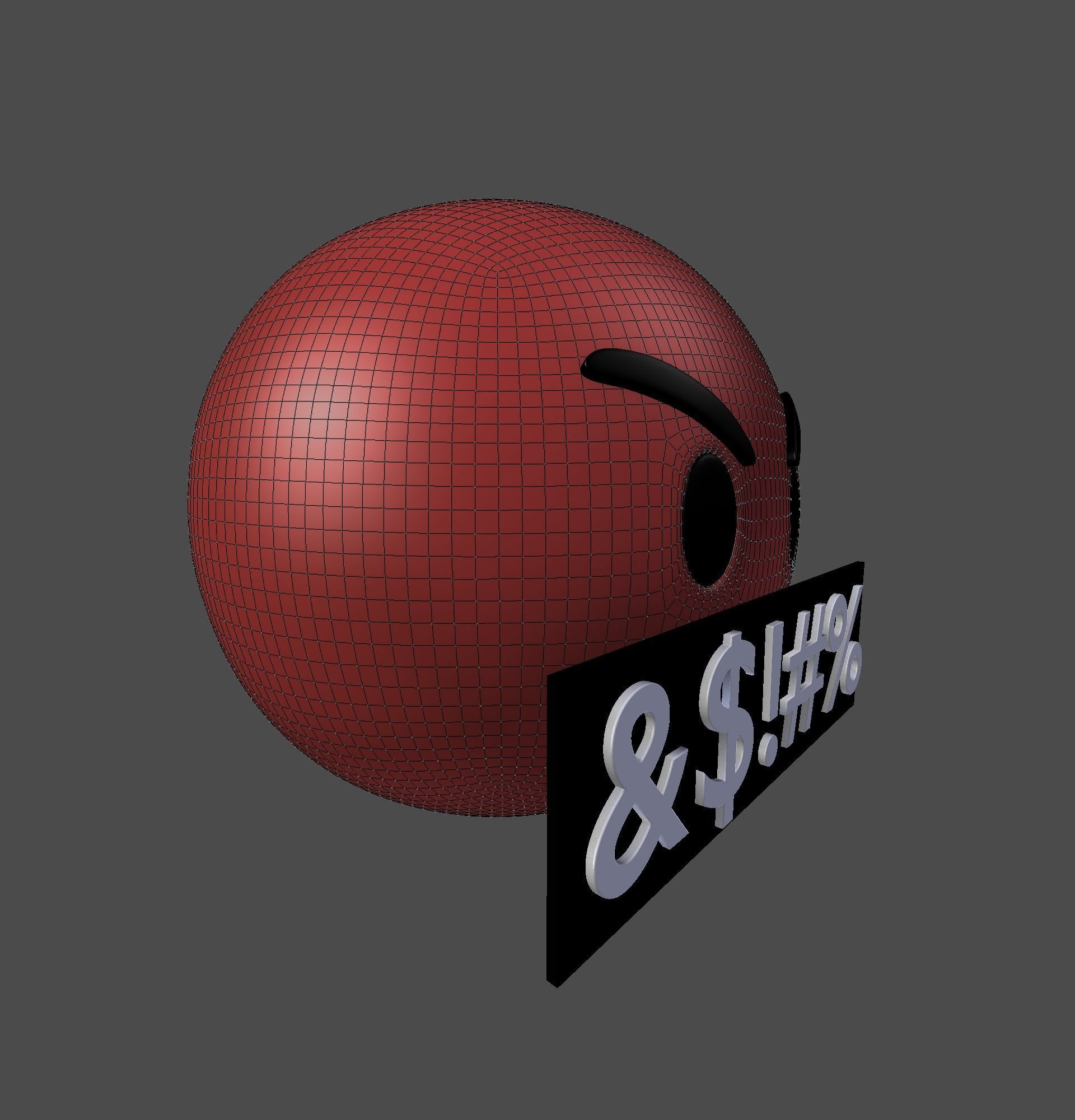 Emoji Rude Red 3D model | CGTrader