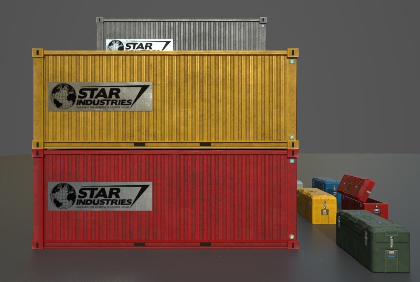 3D model Low poly container and scfi box VR / AR / low-poly | CGTrader