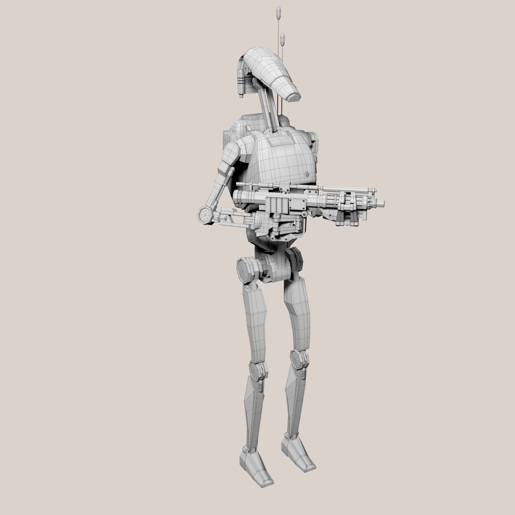 Star Wars Battle Droid with Gun 3D model | CGTrader