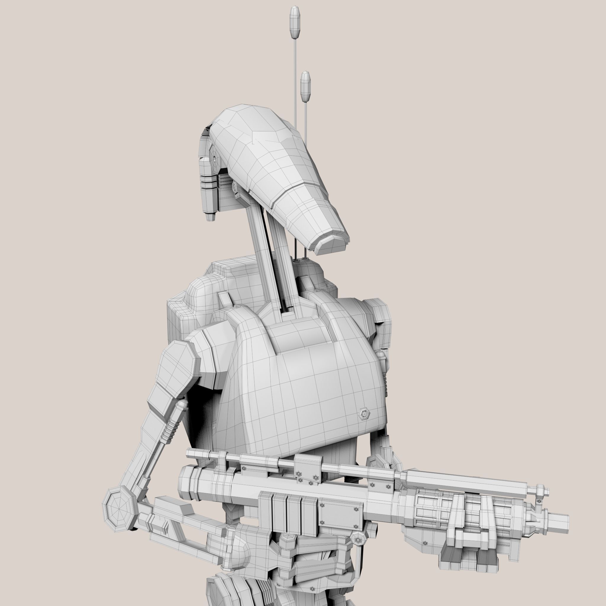 Star Wars Battle Droid with Gun 3D model | CGTrader