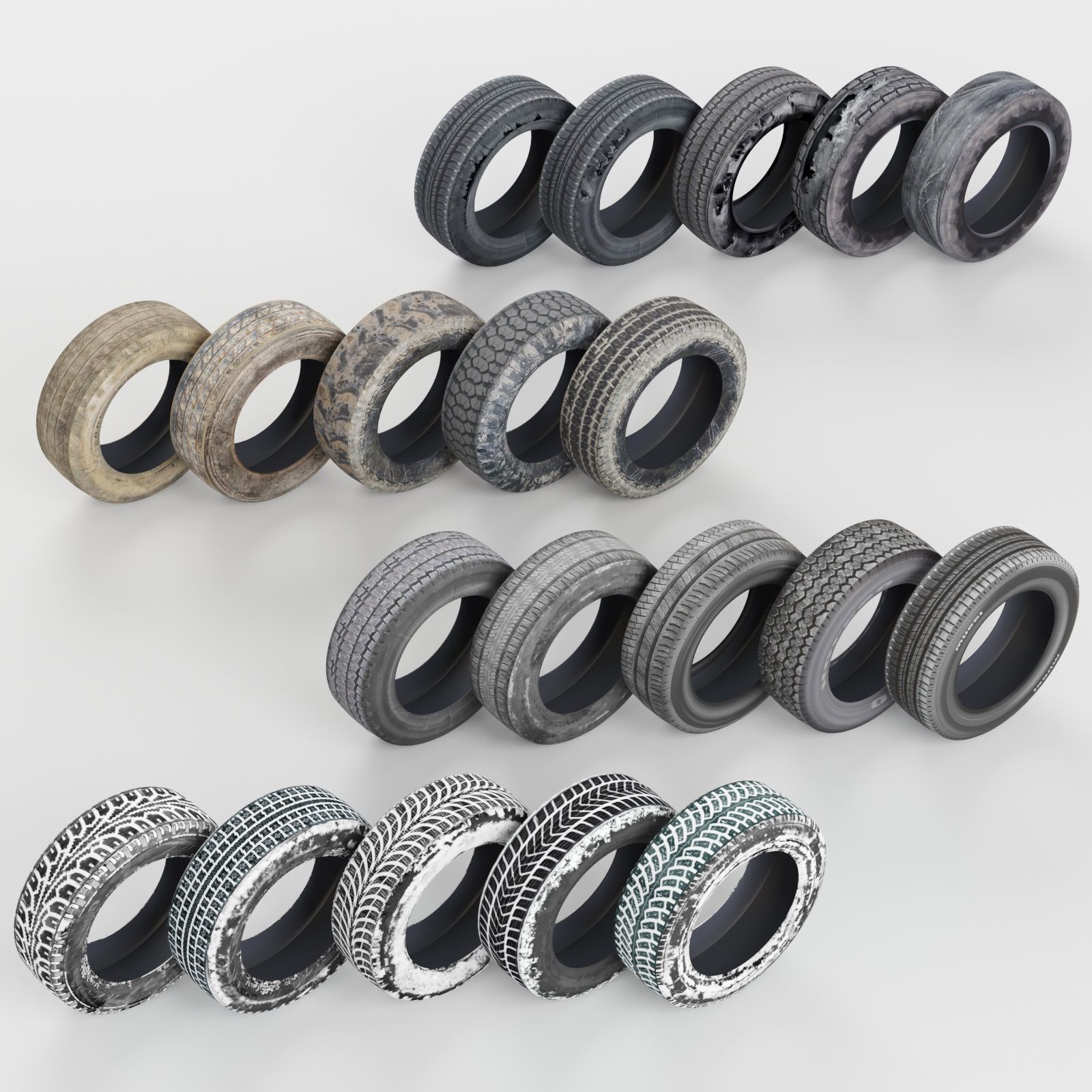 3D model WHEELS LOW POLY VR / AR / low-poly | CGTrader