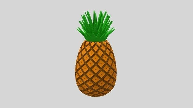 3D model Low Poly Cartoon Pineapple VR / AR / low-poly | CGTrader