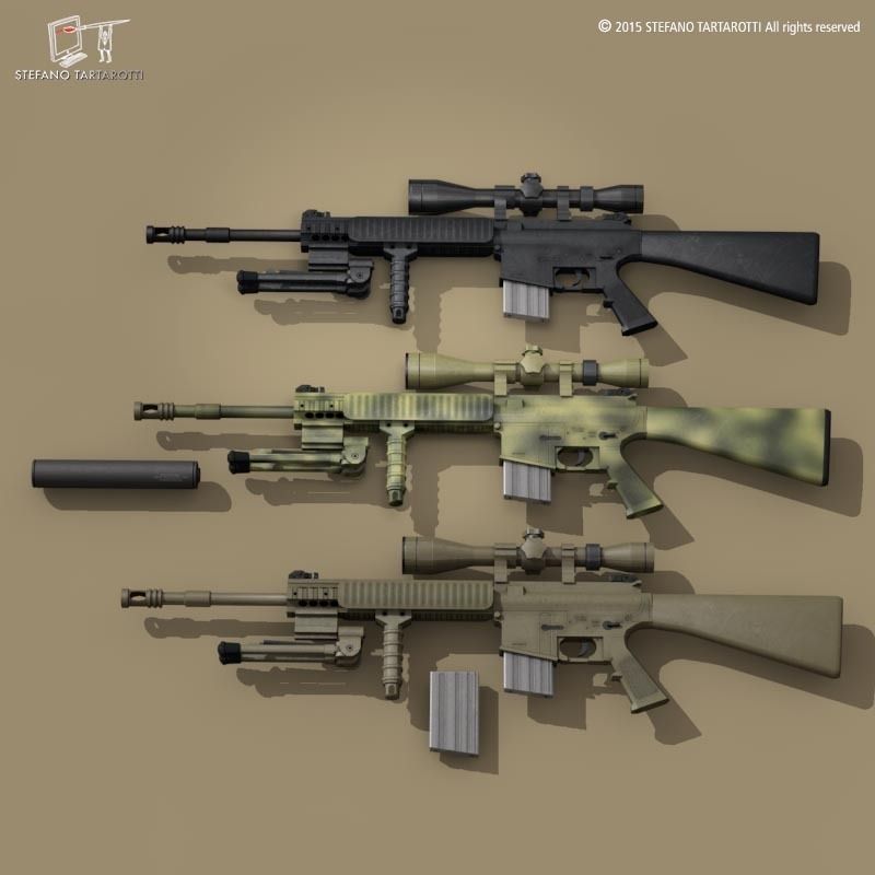 Mk12 sniper rifle 3D model | CGTrader
