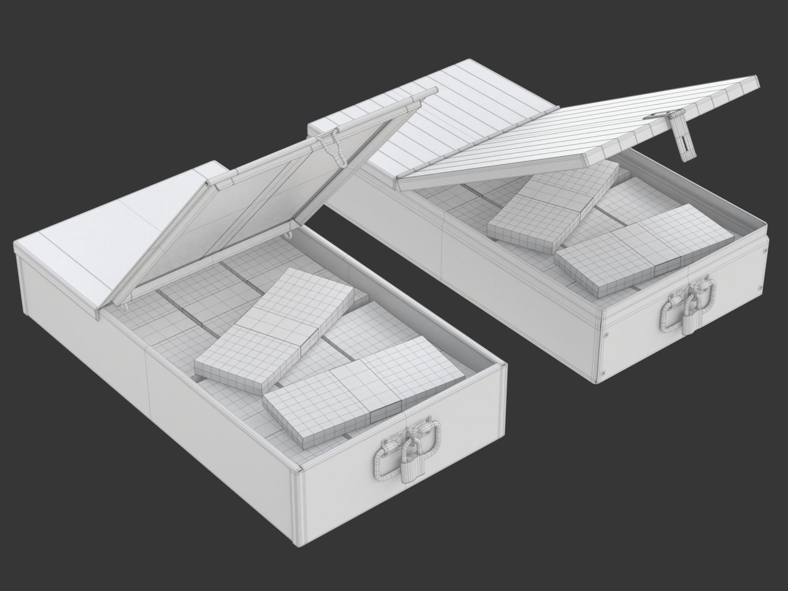 Safety Deposit Boxes with Money Stack 3D model | CGTrader
