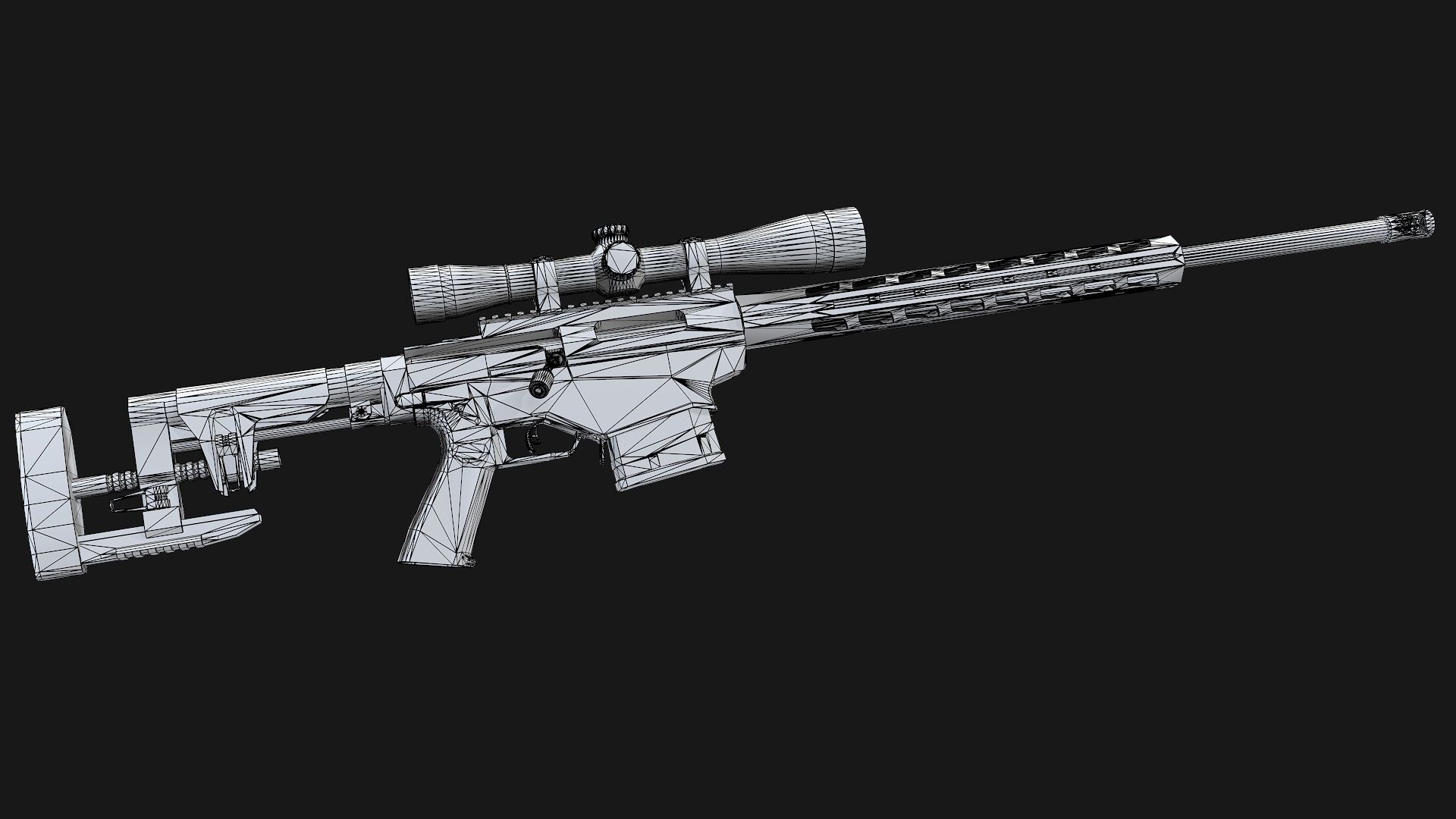 3D model Ruger Precision Rifle with Scope AAA Game Weapon VR / AR / low ...