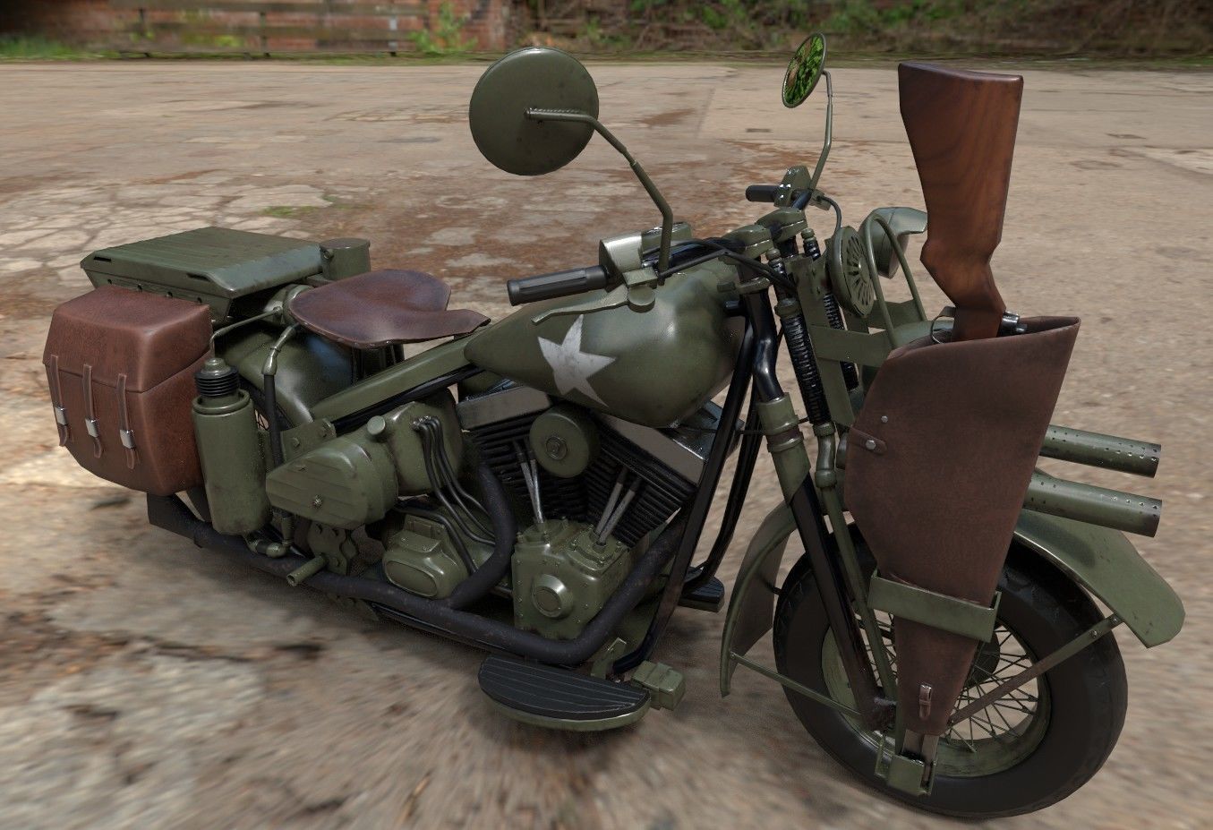 3D model Motorcycle Custom Military HD VR / AR / low-poly | CGTrader