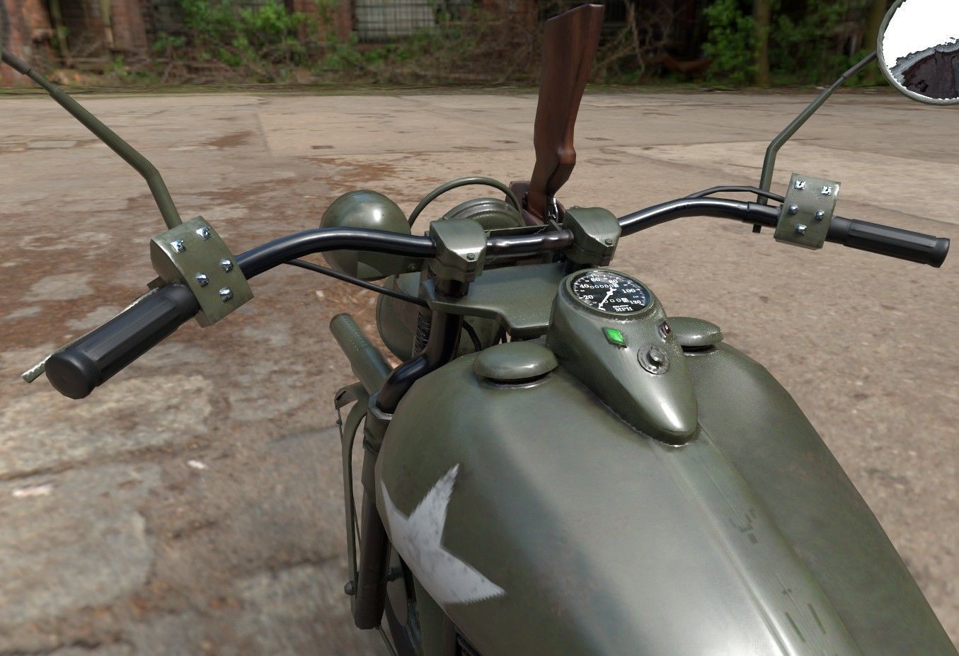 3D model Motorcycle Custom Military HD VR / AR / low-poly | CGTrader