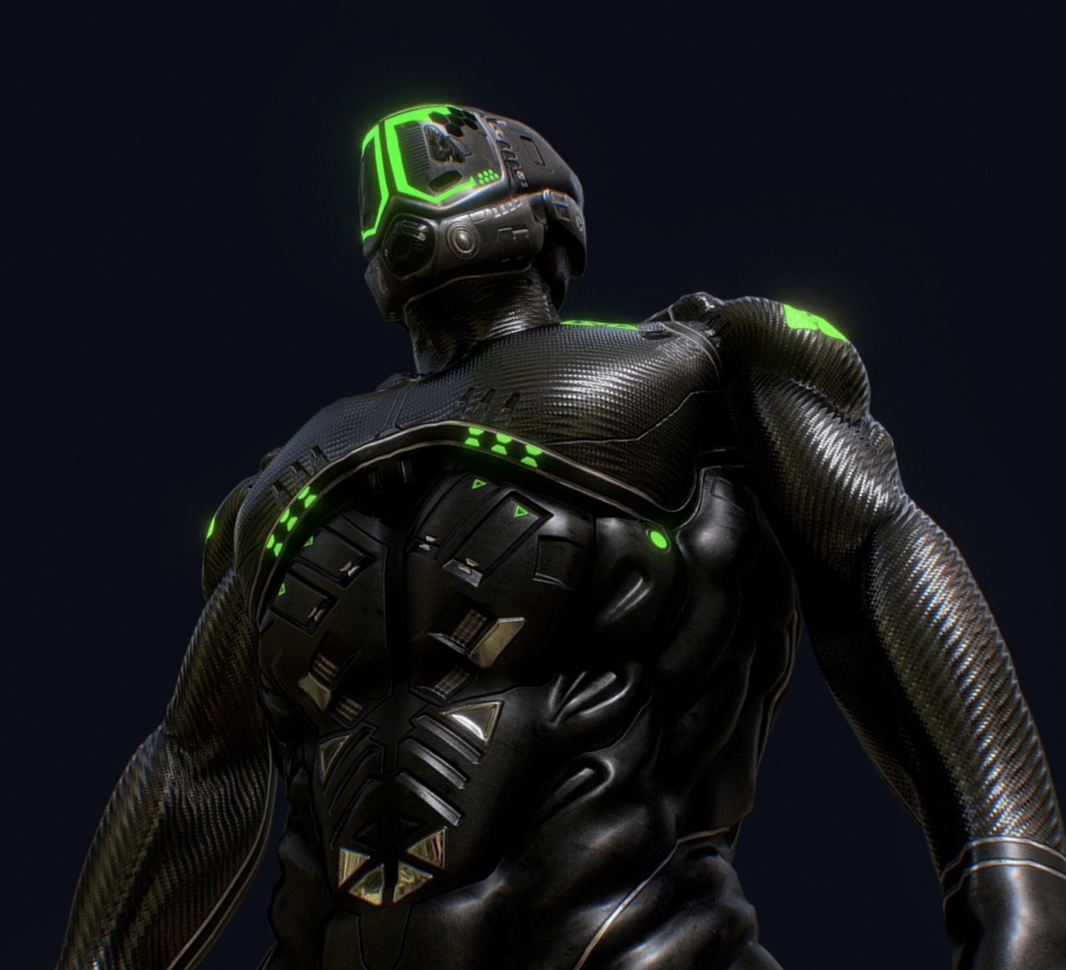 free-mixamo-retextured-model man in futuristic suit free VR / AR / low ...