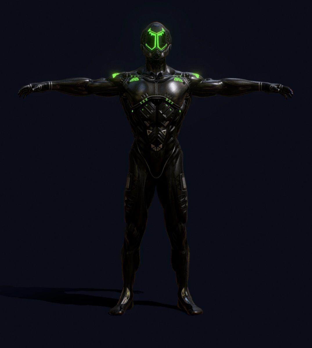 free-mixamo-retextured-model man in futuristic suit free VR / AR / low ...