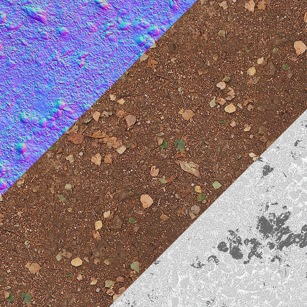 Ground Dirt and Small Leaves - PBR Material Texture | CGTrader