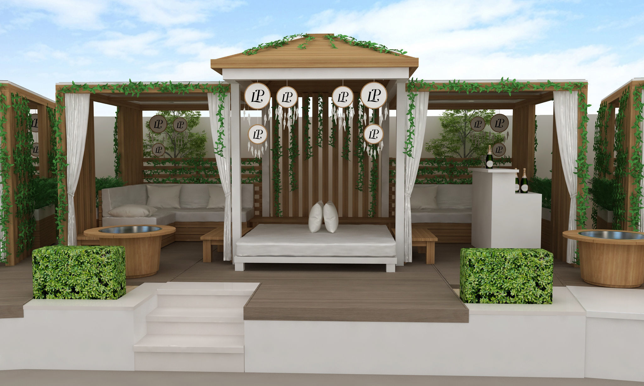 beach side Kiosk pergola design 3D model | CGTrader