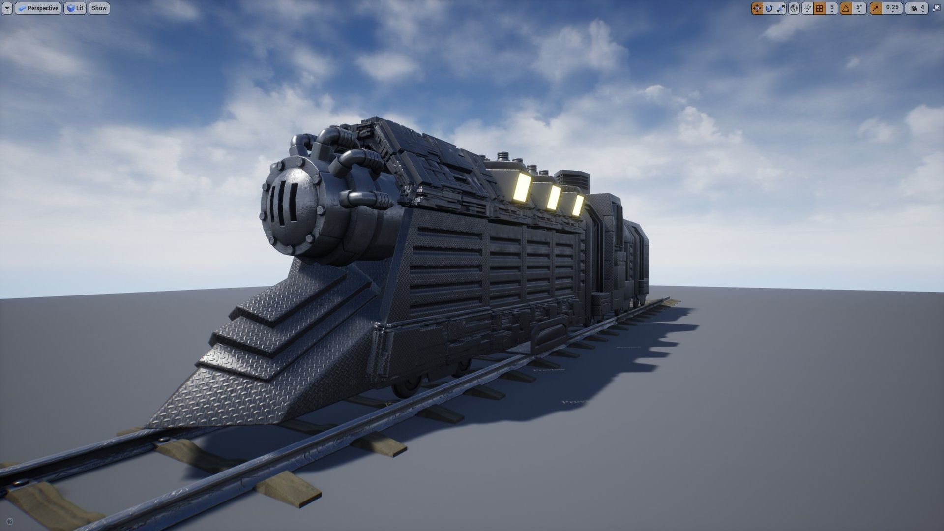 3D model Armored Train Kitbash Unreal Engine Asset VR / AR / low-poly ...