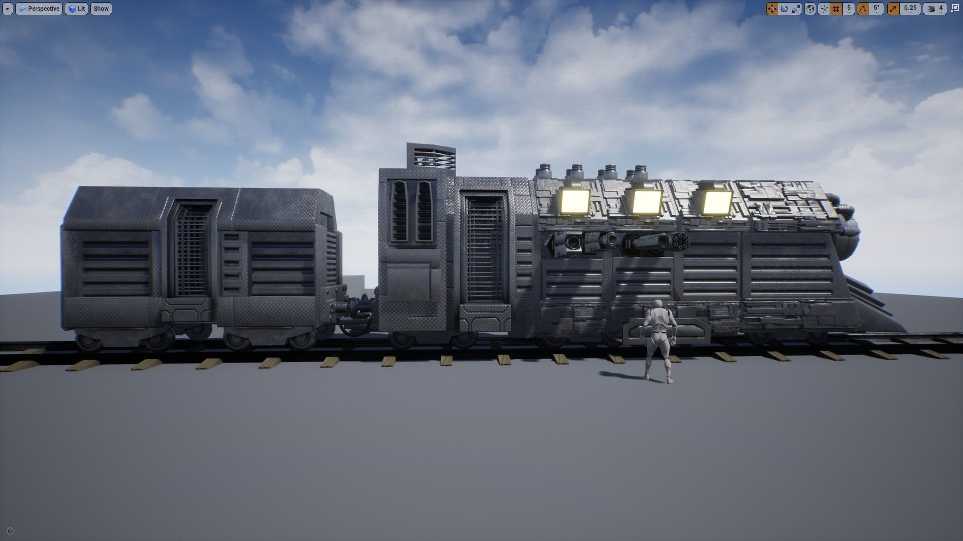 3D model Armored Train Kitbash Unreal Engine Asset VR / AR / low-poly ...