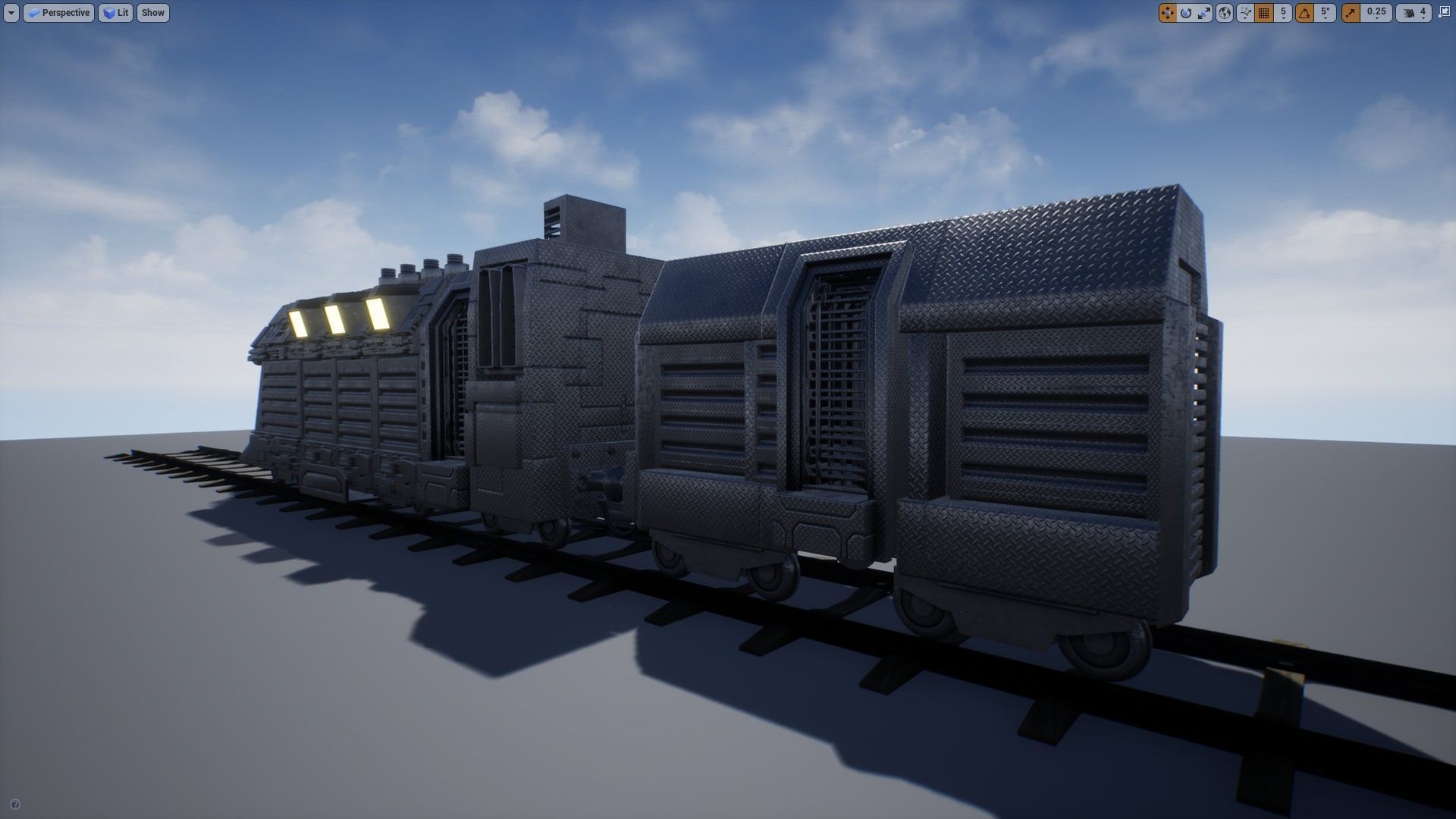 3D model Armored Train Kitbash Unreal Engine Asset VR / AR / low-poly ...