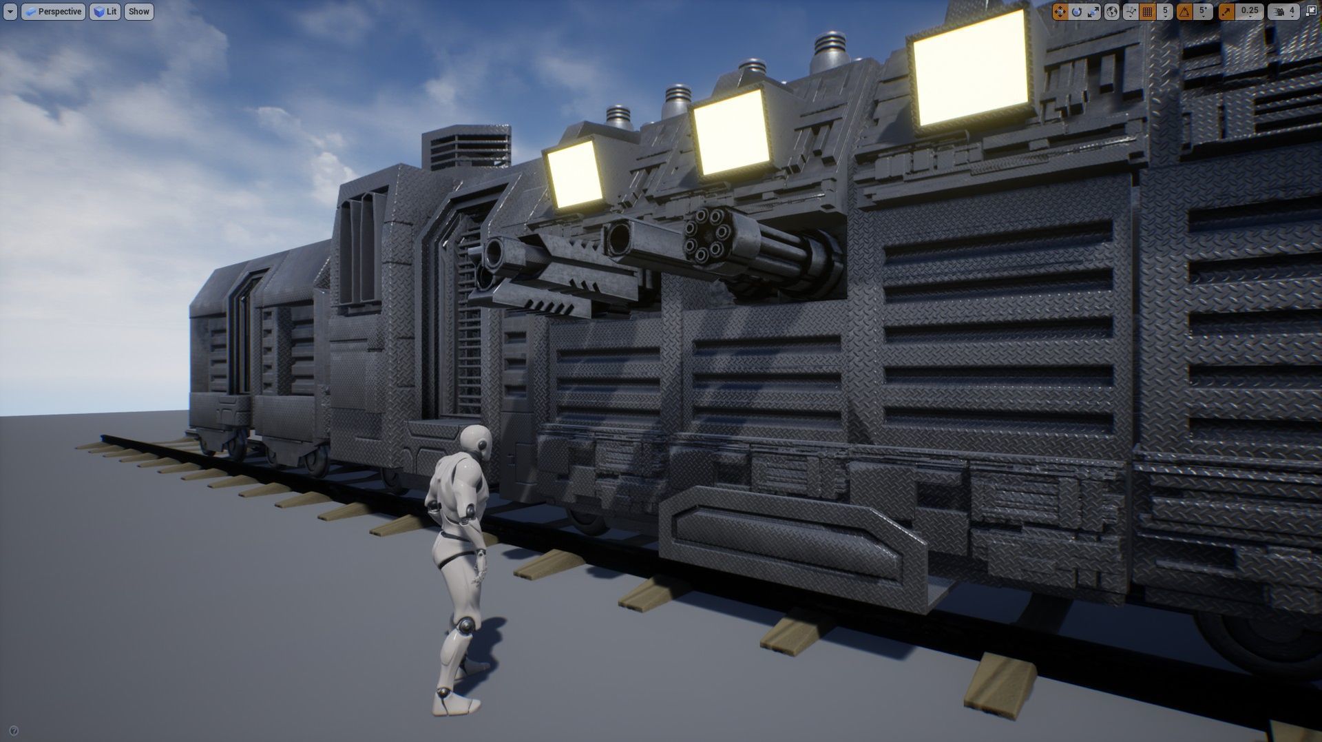 3D model Armored Train Kitbash Unreal Engine Asset VR / AR / low-poly ...