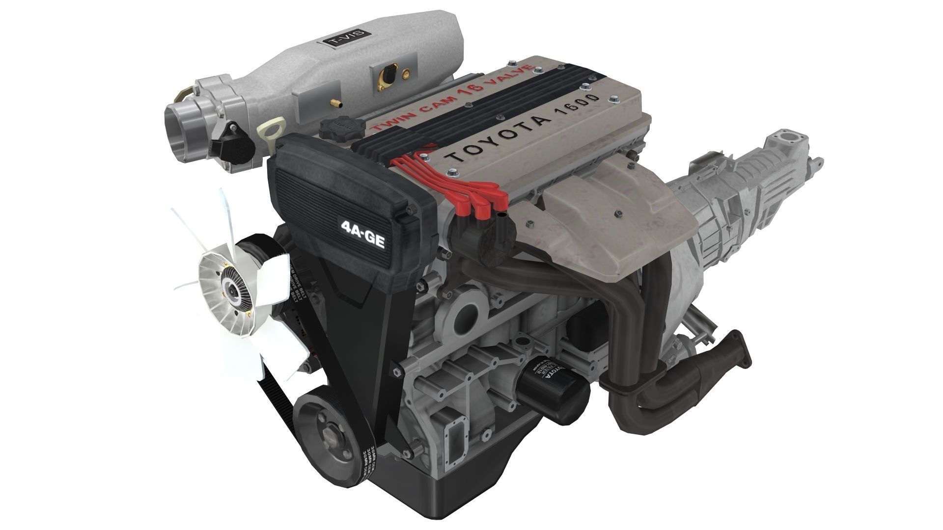 3D model Toyota 4AGE Redtop engine VR / AR / low-poly | CGTrader