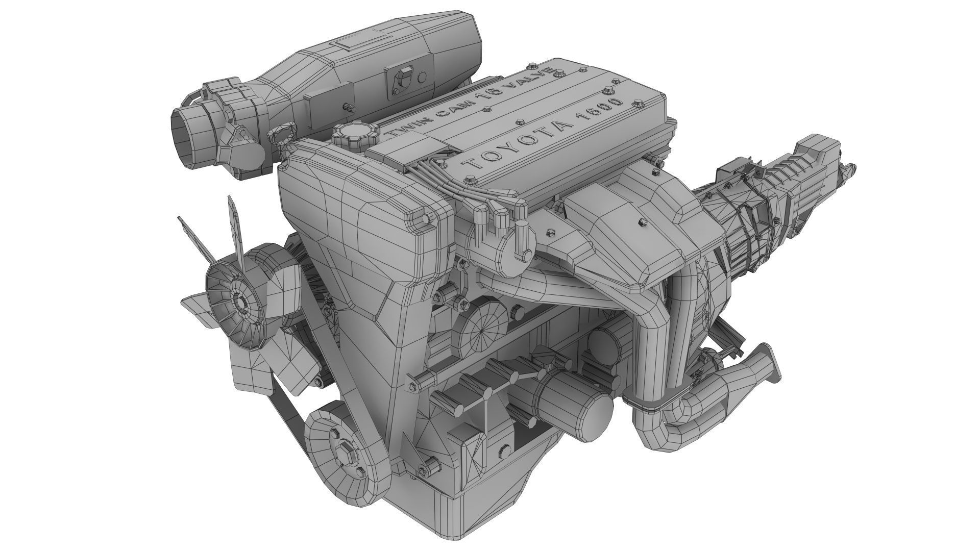 3D model Toyota 4AGE Bluetop engine VR / AR / low-poly | CGTrader