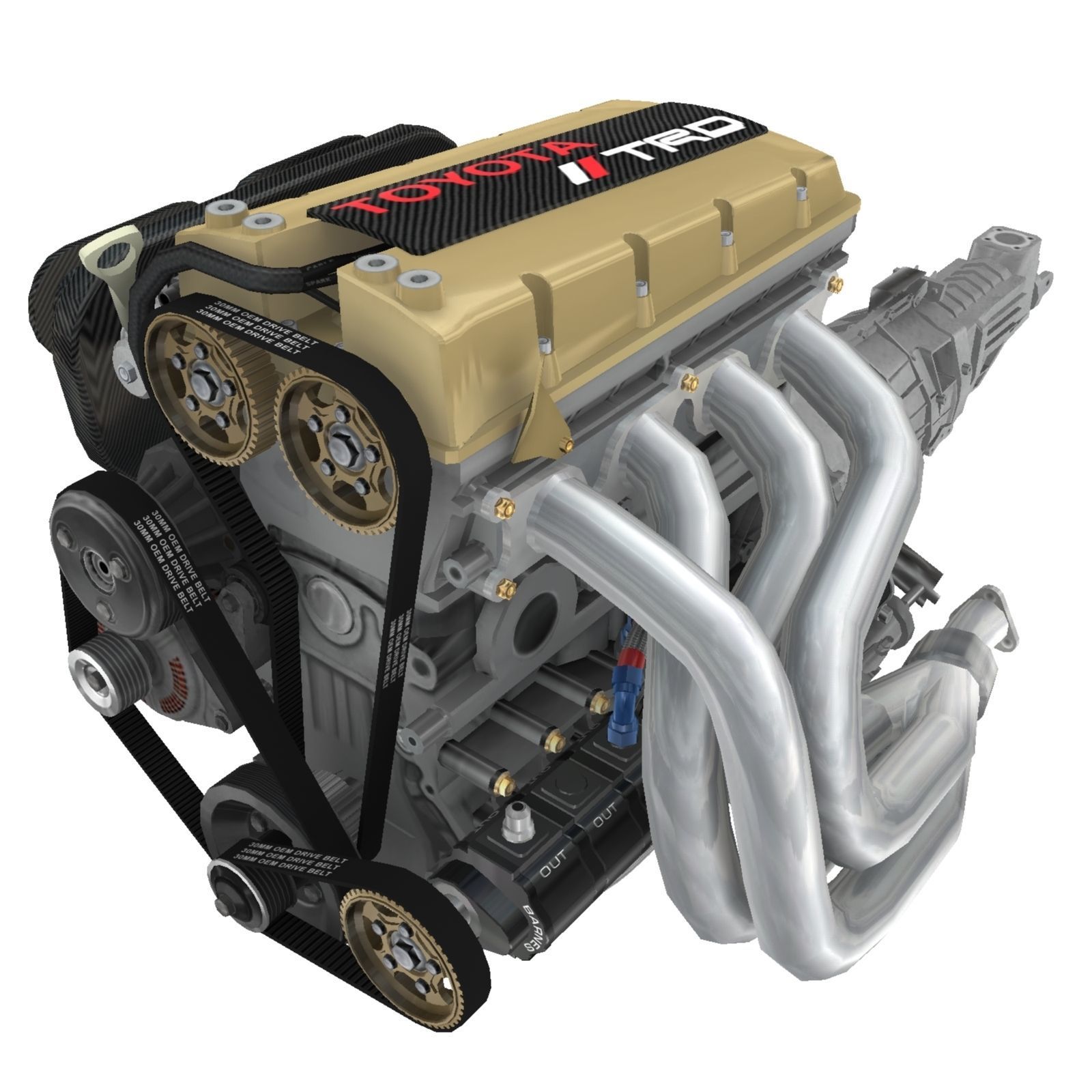 3D model Toyota TRD 4AGE Formula Atlantic engine VR / AR / low-poly ...