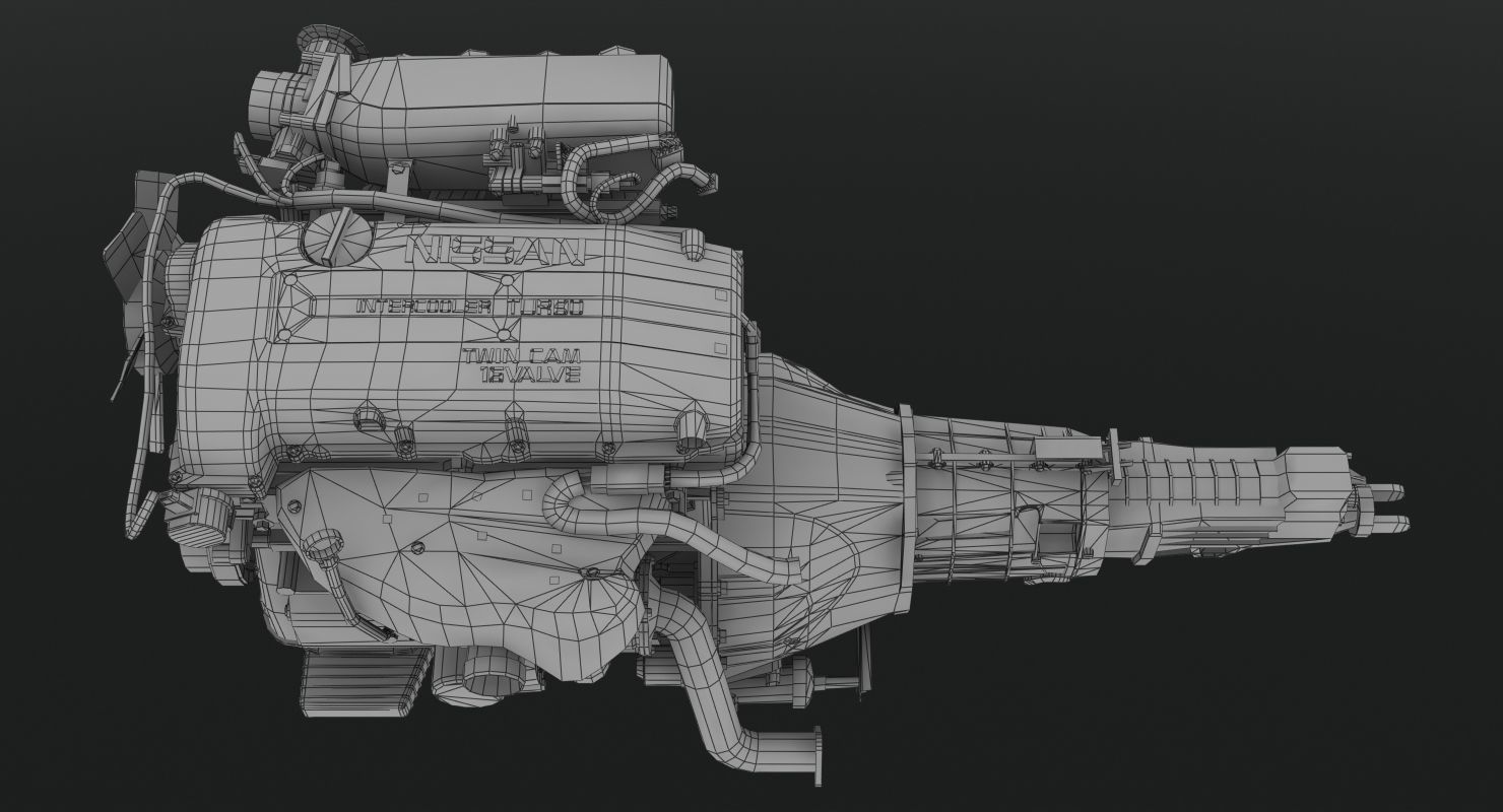 3D model Nissan SR20DET Notch Top engine VR / AR / low-poly | CGTrader