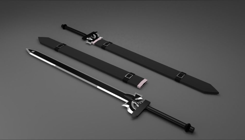 a simple model of the sword kirito 3D model | CGTrader