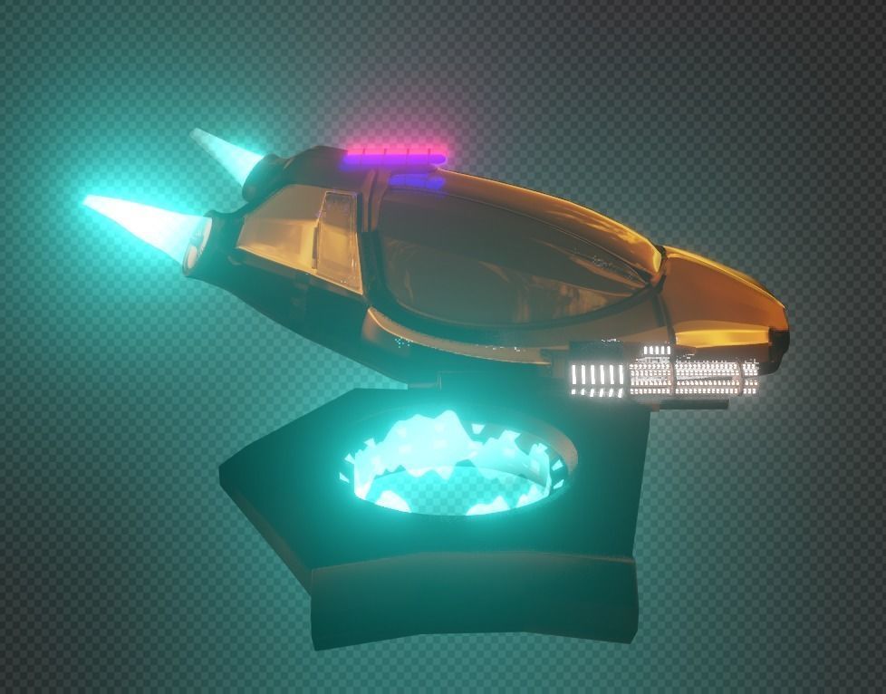 Spaceship Police Car 3D model animated rigged | CGTrader