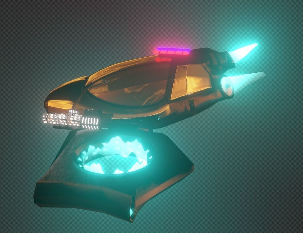 Spaceship Police Car 3D model animated rigged | CGTrader