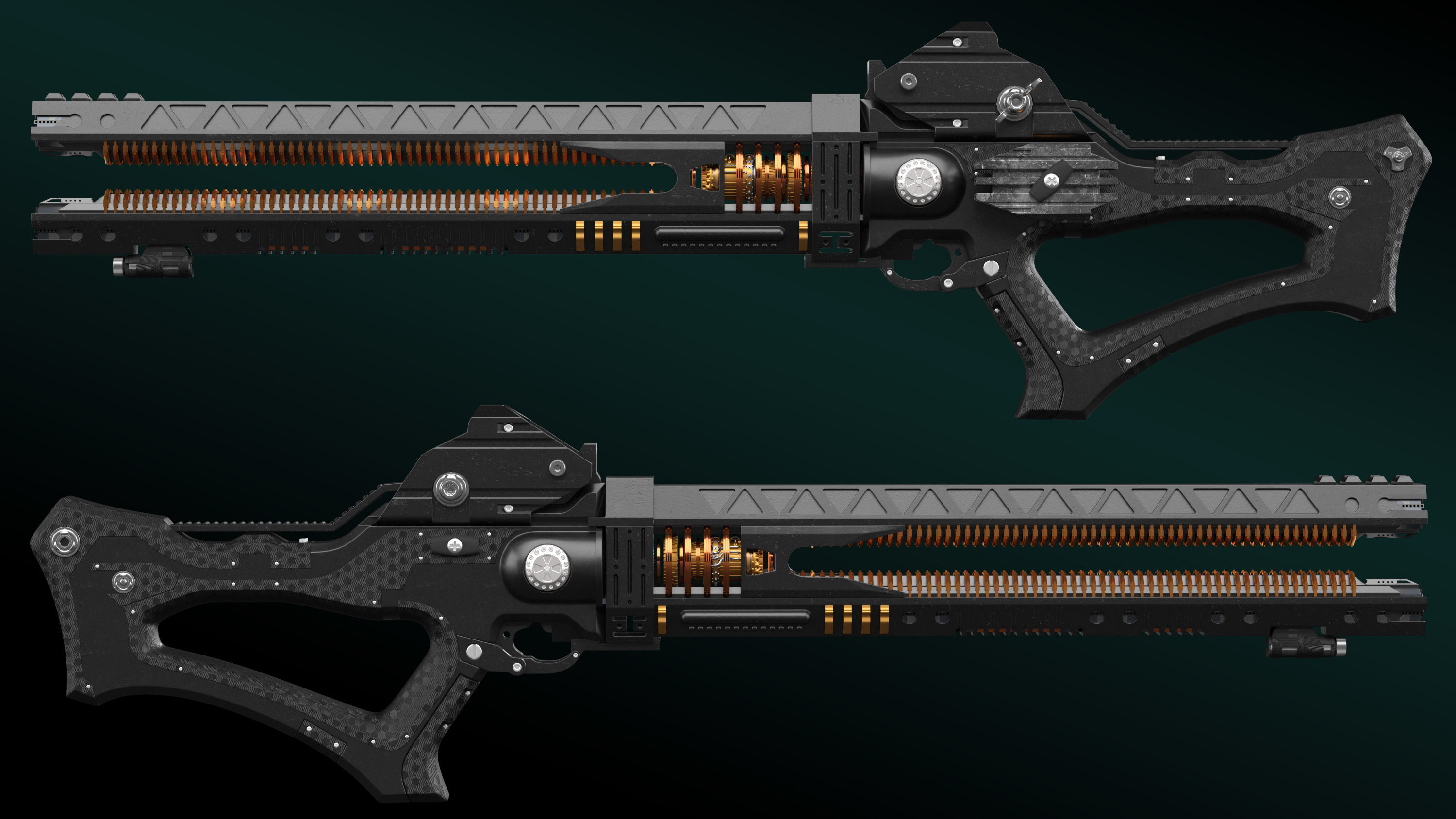 MEGA ELECTRIC GUN Sci-Fi 3D model animated rigged | CGTrader