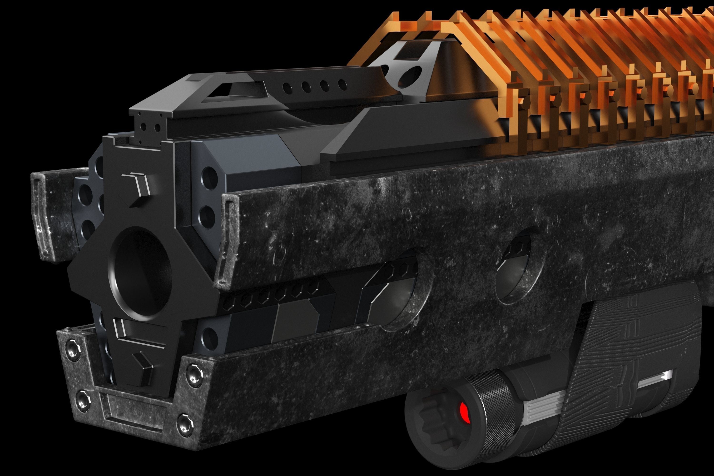 MEGA ELECTRIC GUN Sci-Fi 3D model animated rigged | CGTrader